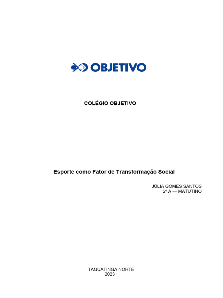 Trabalho Ginco - 3º Bimestre - Ed. F. - 2023 | PDF | Ansiedade | Jogos Paraolímpicos
