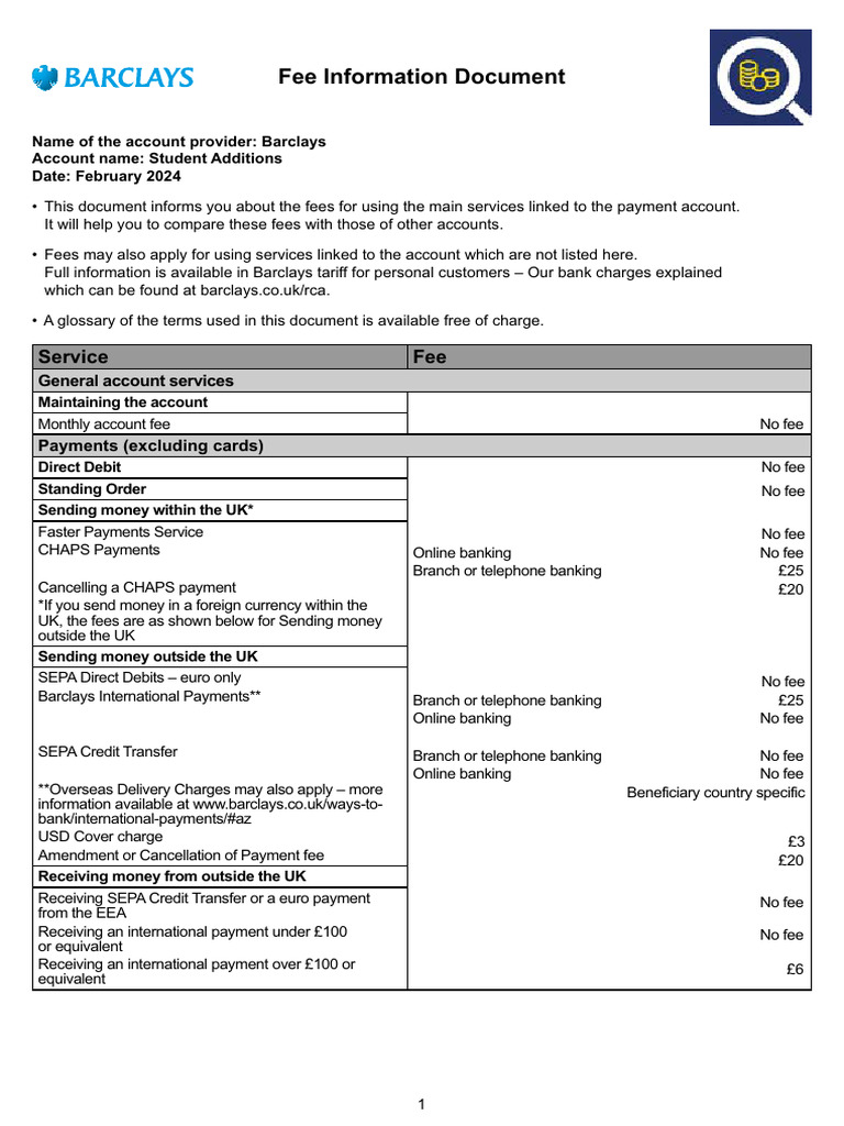 FeeInformation StudentAdditions | Download Free PDF | Overdraft | Transaction Account