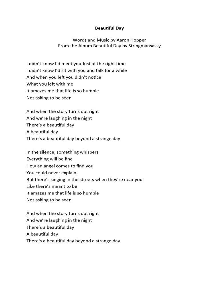 Beautiful Day Lyrics | PDF