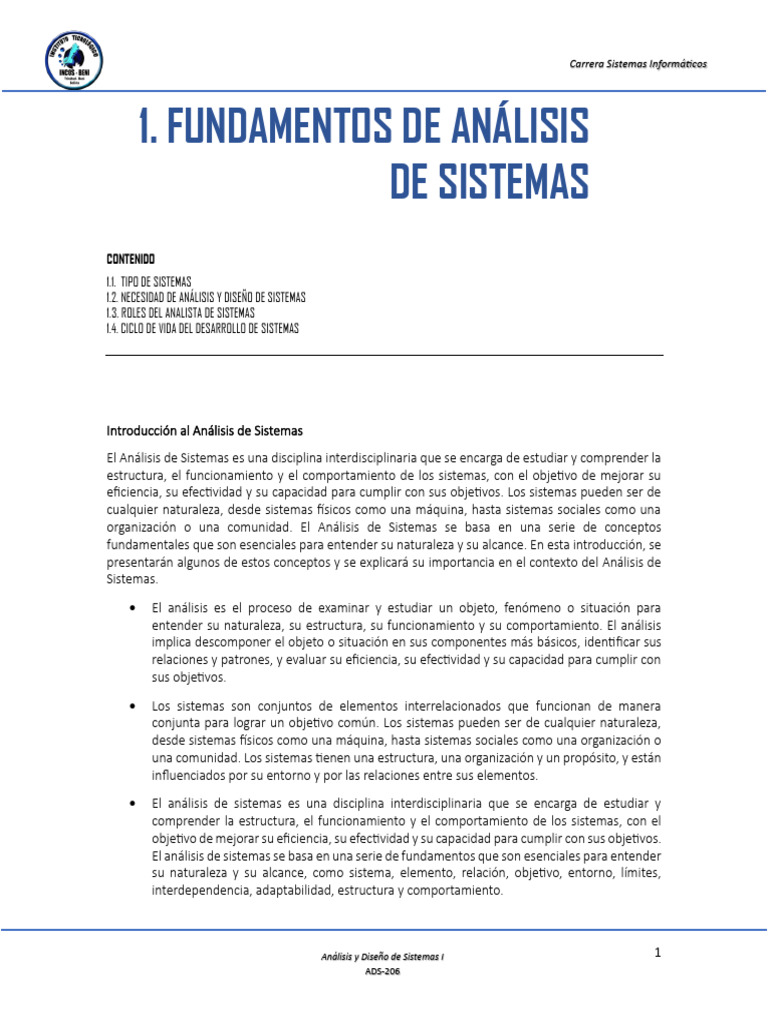 Fundamentos Del Análisis de Sistemas | PDF | Sistema de informacion | Planificación de recursos ...