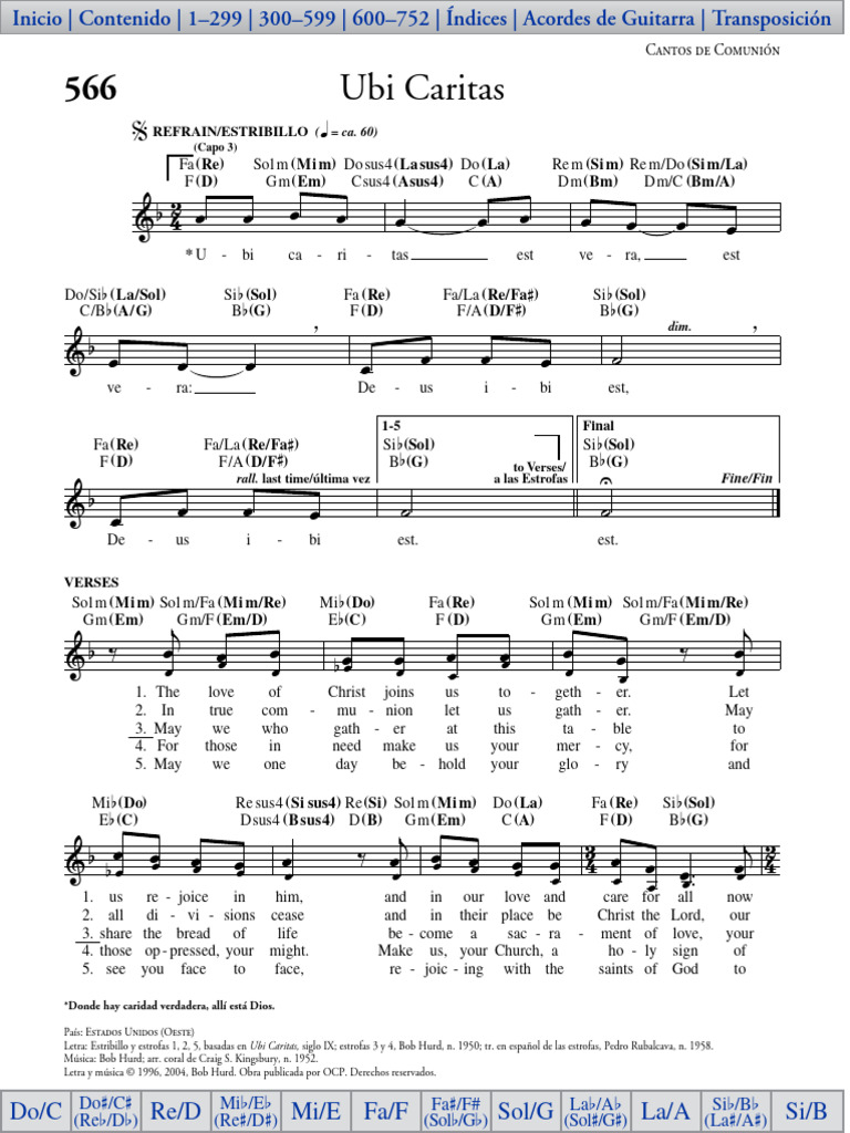 Ubi Caritas Est Vera | PDF | Elementos de la música | Teoría musical