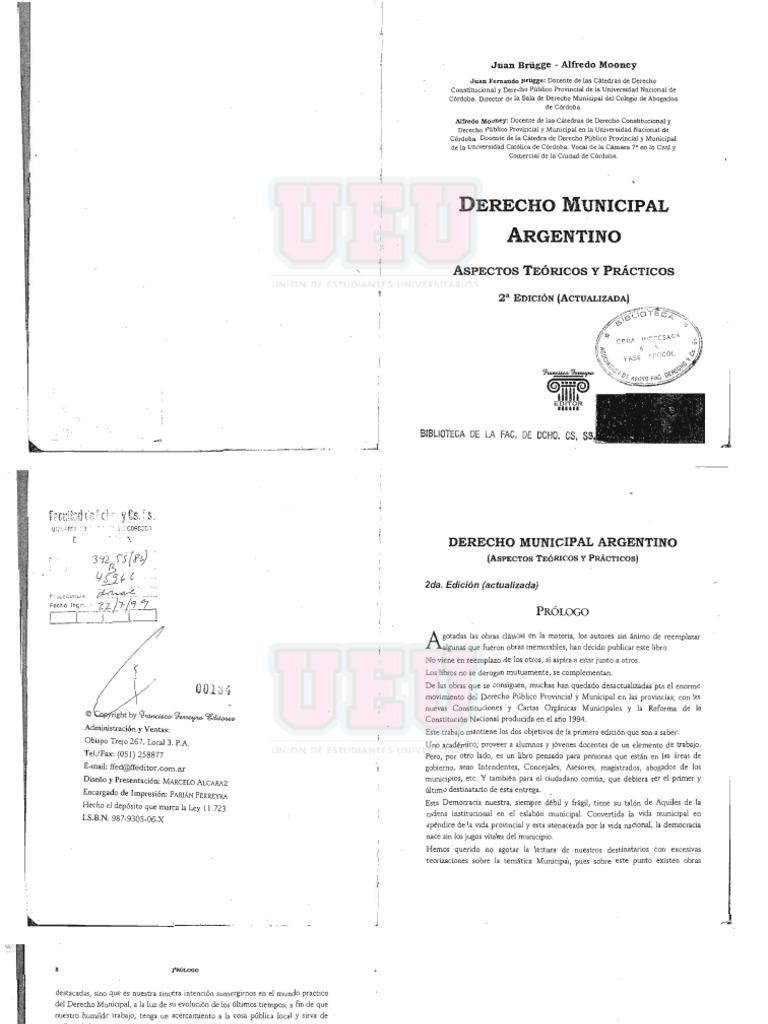 01 - Libro de Derecho Municipal - Juan Fernando Brugge y Mooney ...