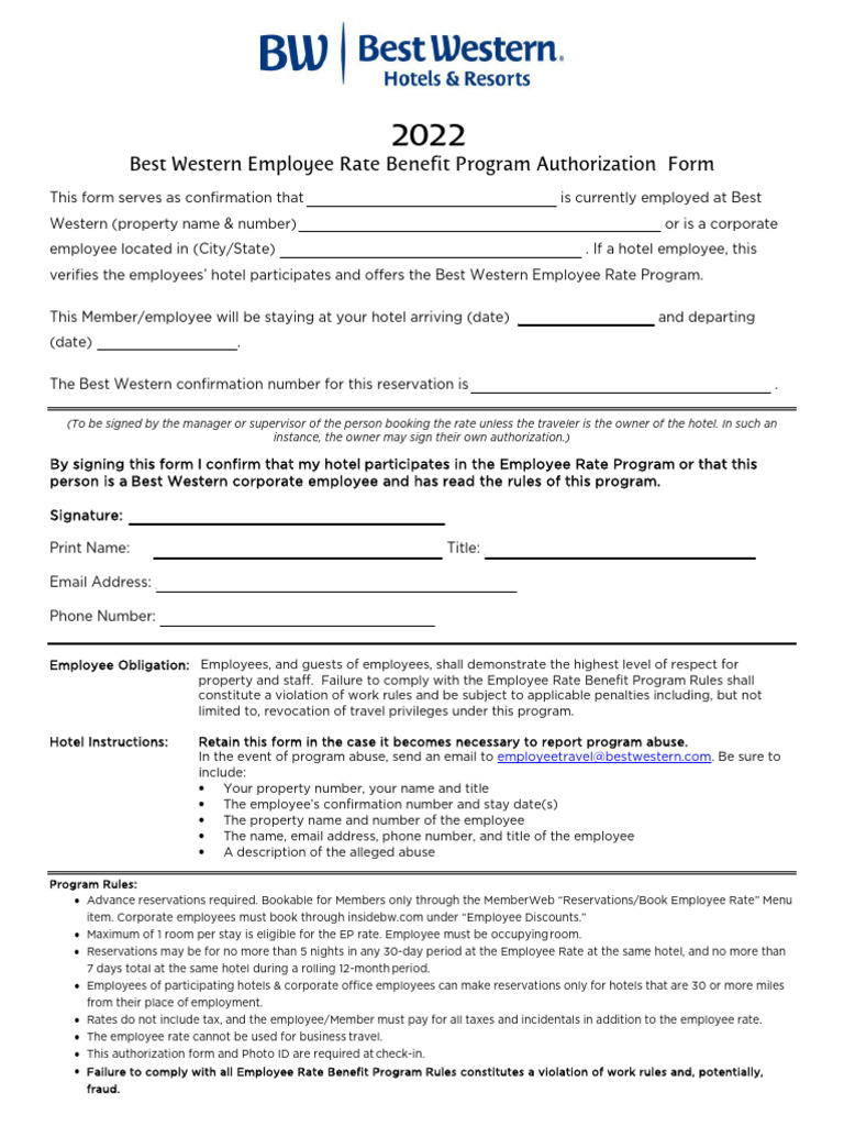 Employee Rate Authorization Form | PDF | Employment