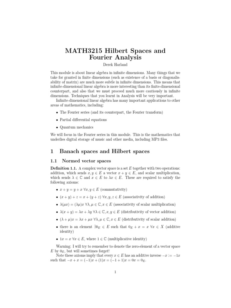 Notes | PDF | Basis (Linear Algebra) | Linear Algebra