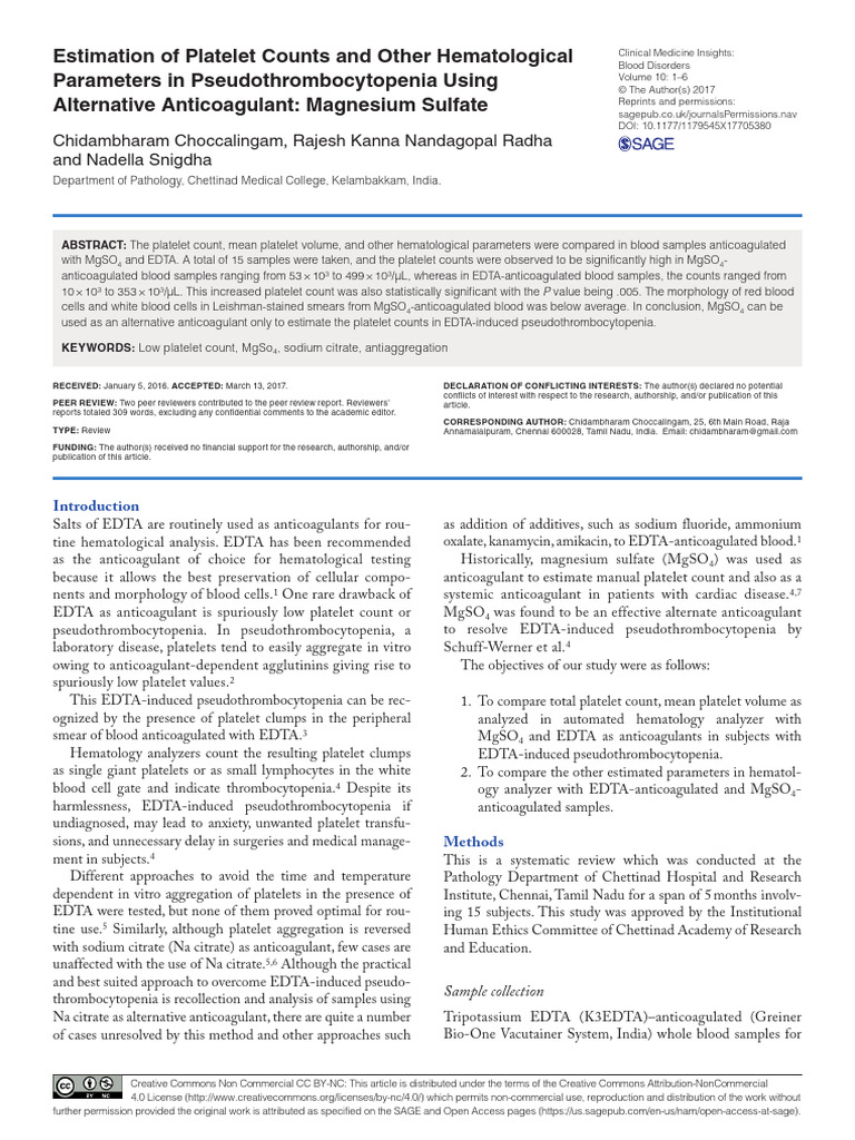 Estimation of Platelet Counts and Other Hematological | PDF | Medical ...