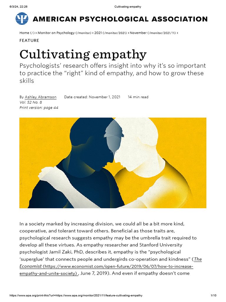 Cultivating Empathy | PDF | Empathy | Psychology Cultivating Empathy | PDF | Empathy | Psychology