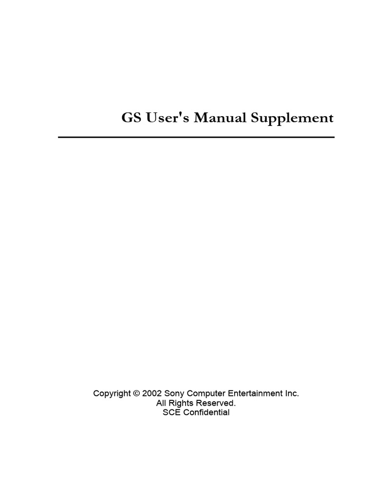 GS Users Manual Supplement | PDF | Texture Mapping | Display Resolution