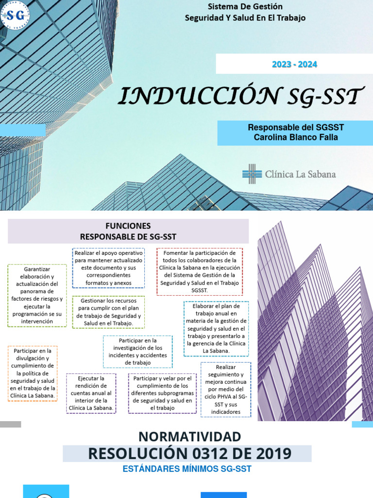 Inducción SG-SST Clínica La Sabana | PDF