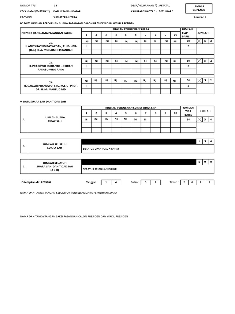 Contoh C1 Plano Presiden | PDF Contoh C1 Plano Presiden | PDF