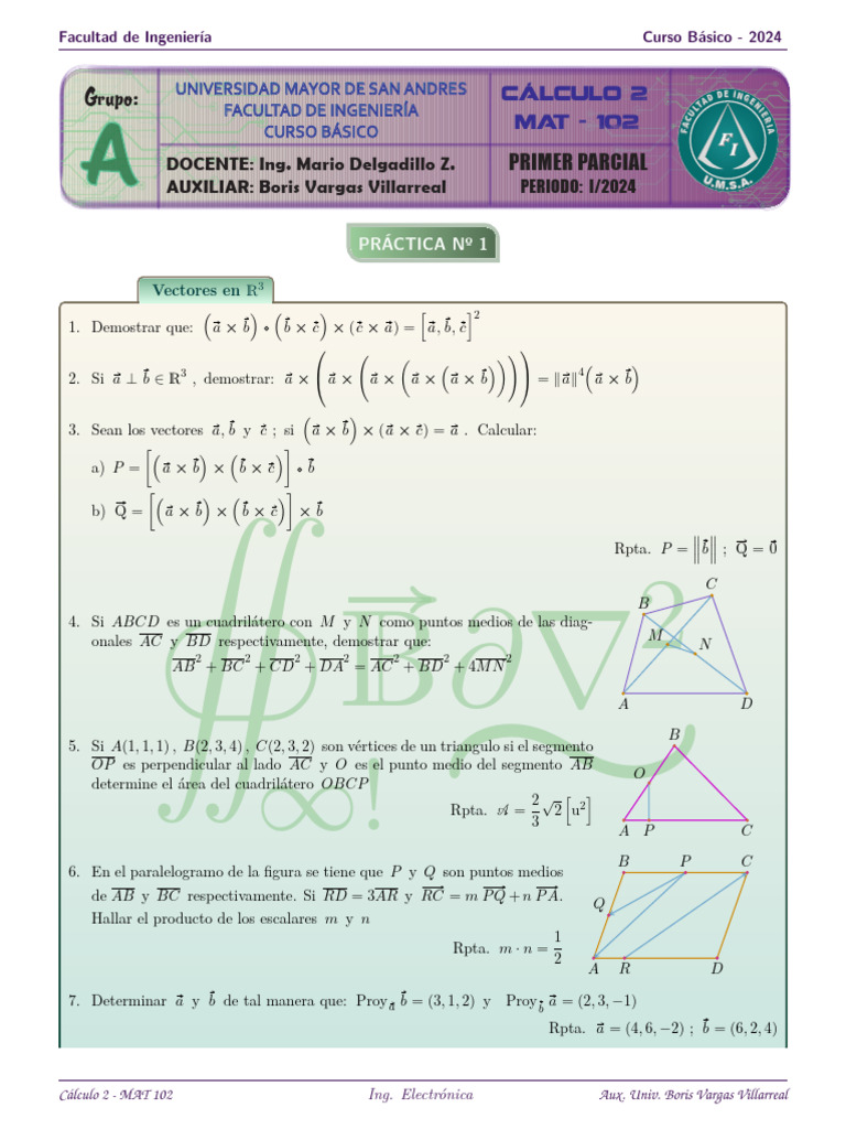 Practica N1 MAT102 (1-2024) v2.2 | PDF | Curva | Conceptos matemáticos