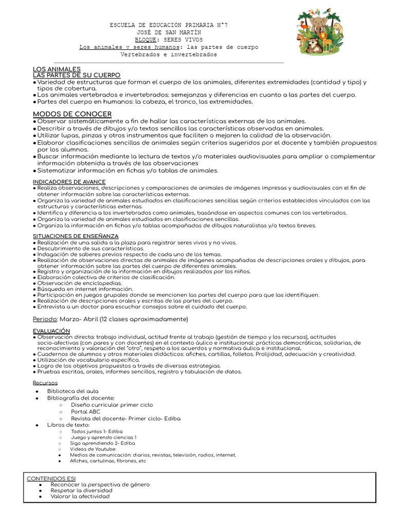 Sec1 - Seres Vivos - Cs. Nat | PDF | Enseñando | Maestros