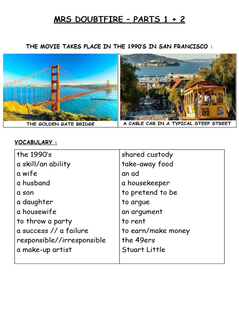 Mrs. Doubtfire Movie Study Guide | PDF