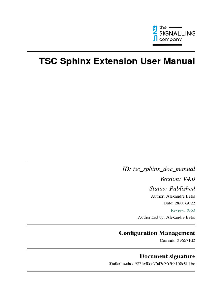 Tsc Sphinx Doc Manual V40 Download Free Pdf Hyperlink Markup Language 