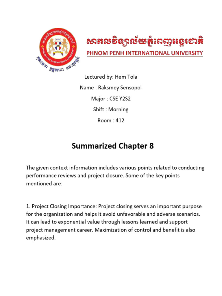 Summary Chapter 8 Pdf