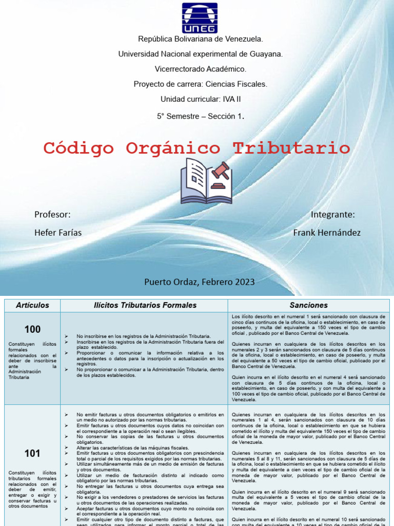 Código Orgánico Tributario | PDF | Contabilidad | Multa (pena)