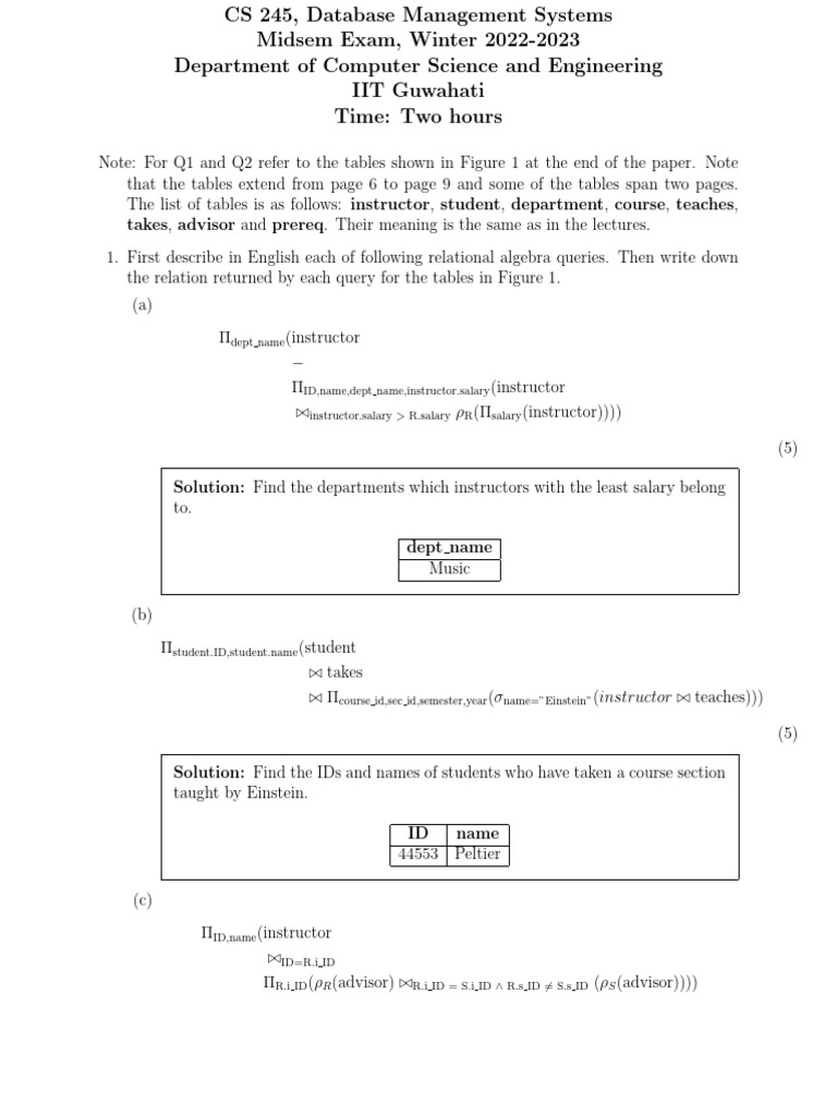 Midsem-Soln Dbms | PDF | Information Retrieval | Databases Midsem-Soln Dbms | PDF | Information Retrieval | Databases