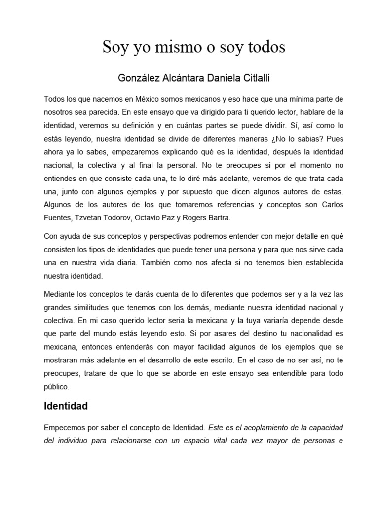 0.-Soy Yo Mismo o Soy Todos | PDF | Sociedad | Nación