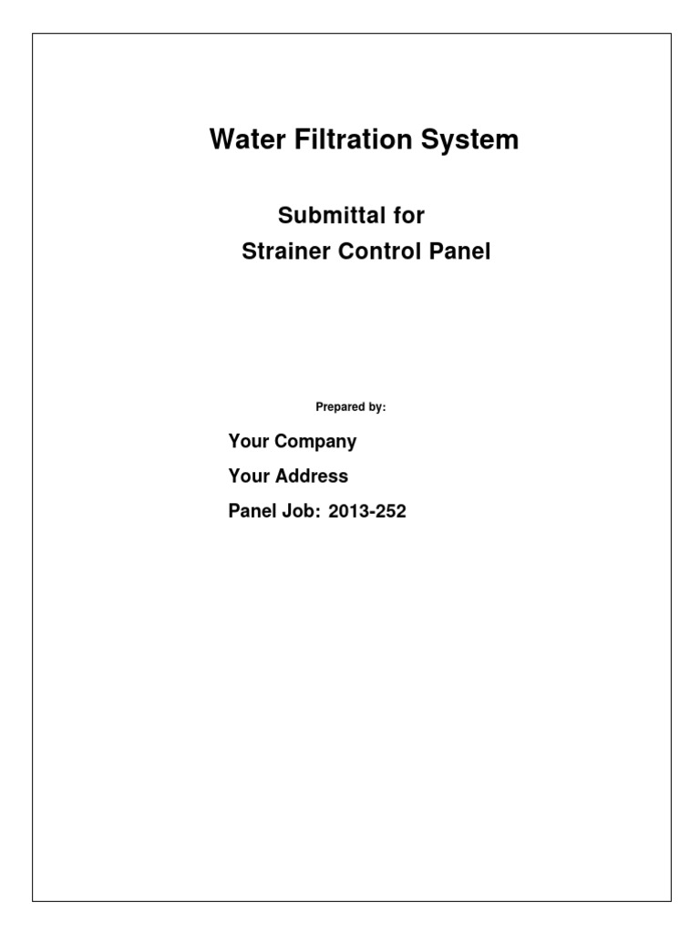 Water Strainer Control Panel Submittal | PDF | Fuse (Electrical ...