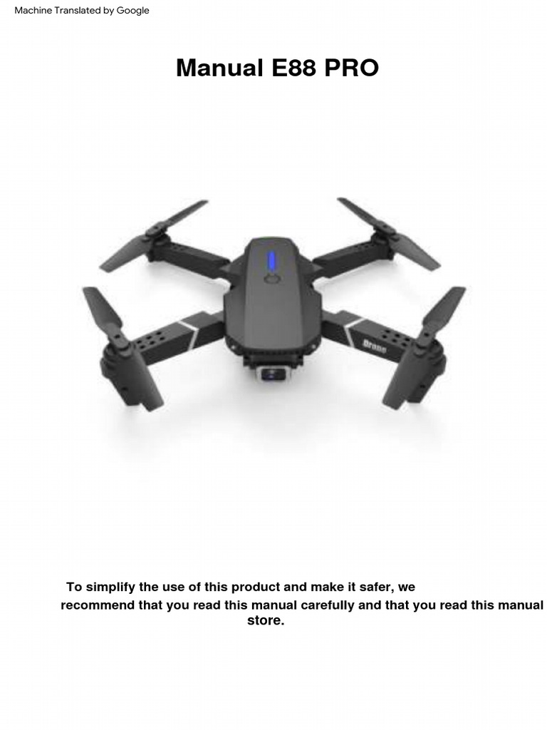 E88 Pro Drone Manual Eng | PDF | Battery Charger | Unmanned Aerial Vehicle