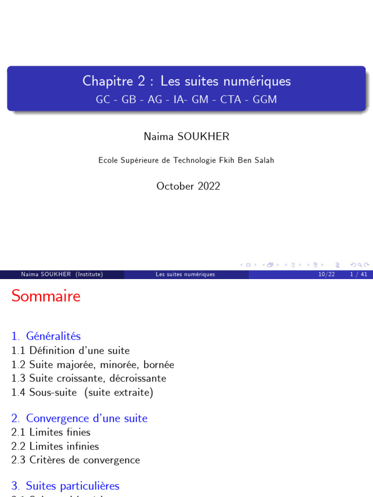 Chapitre 2 Suites Numeriques | PDF | Limite (mathématiques) | Séquence