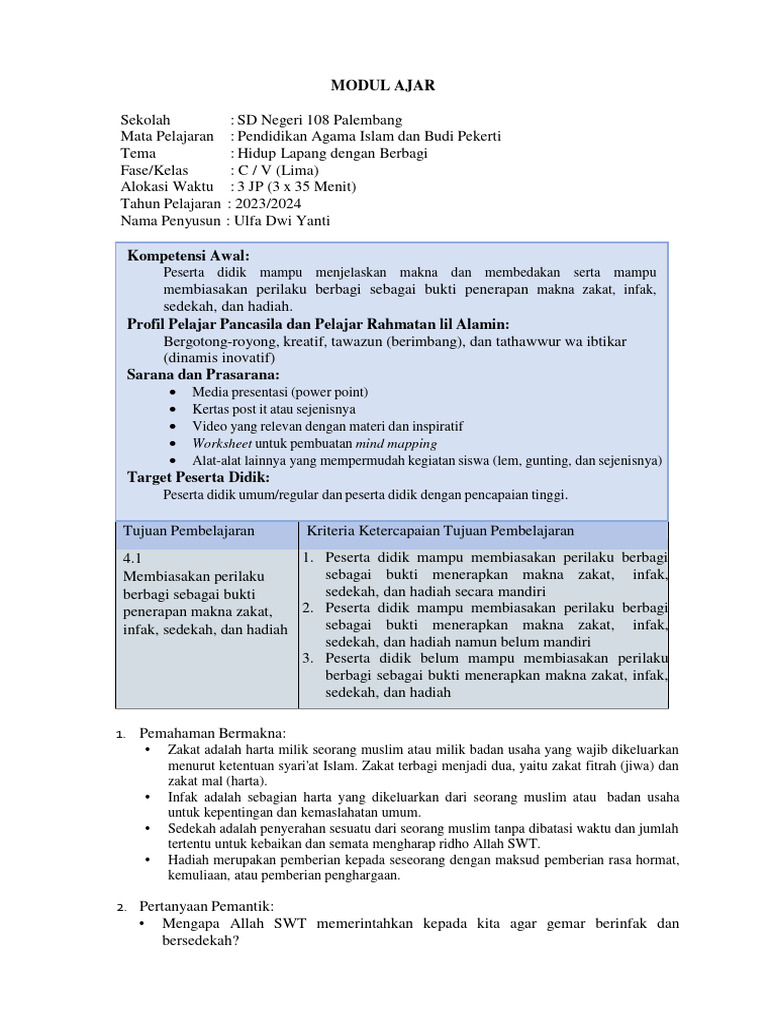 Modul Ajar (Ukin) | PDF