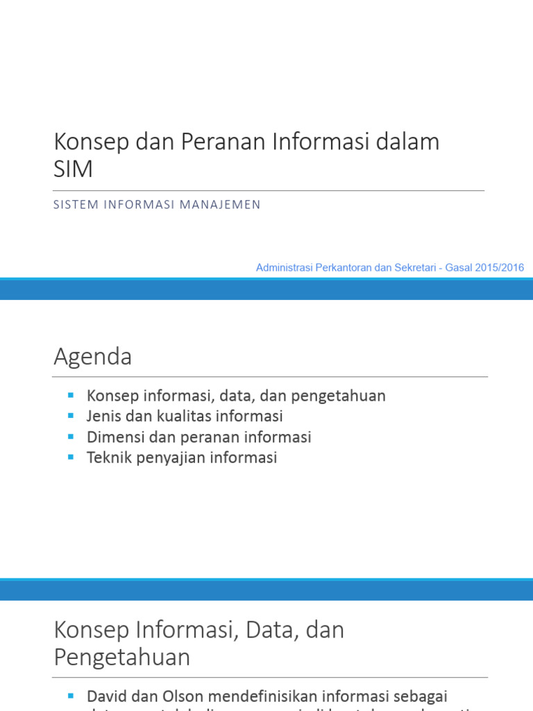 Konsep Dan Peranan Informasi Dalam SIM | PDF