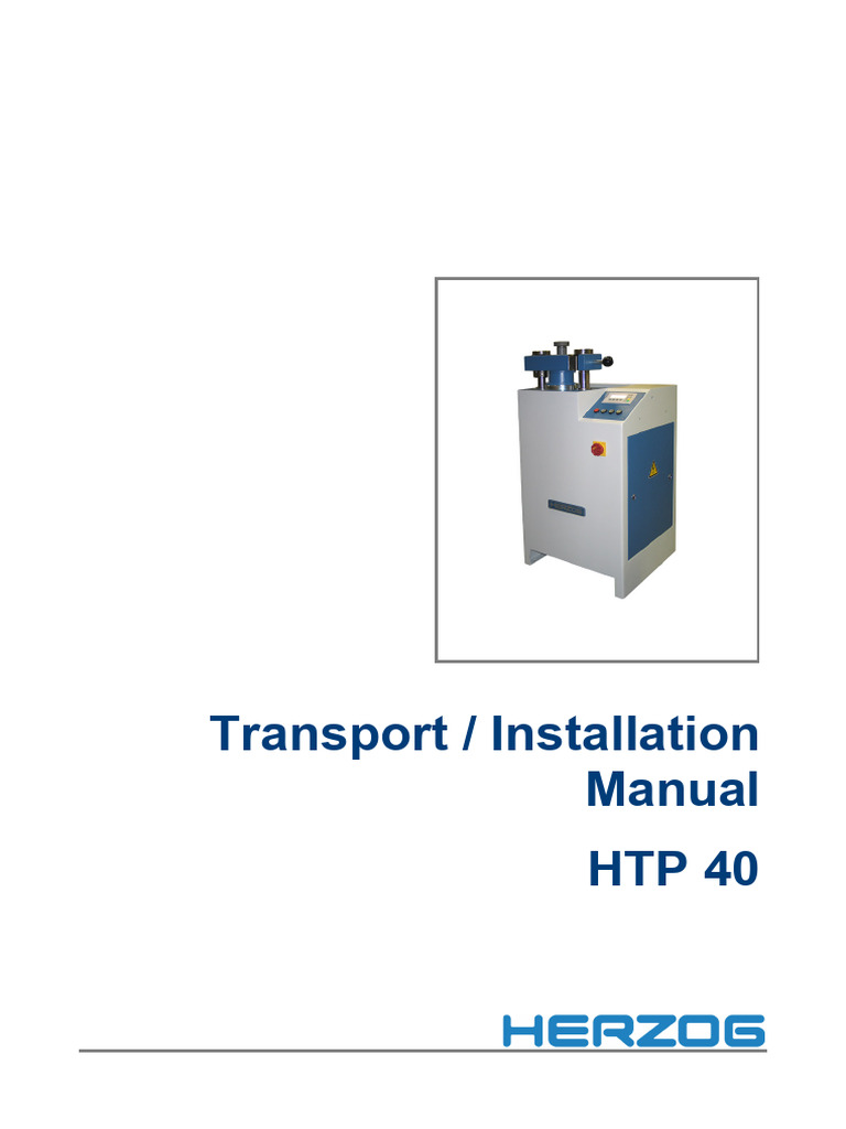 Transport and Installation Manual - HTP 40 - EN | PDF | Electrical ...