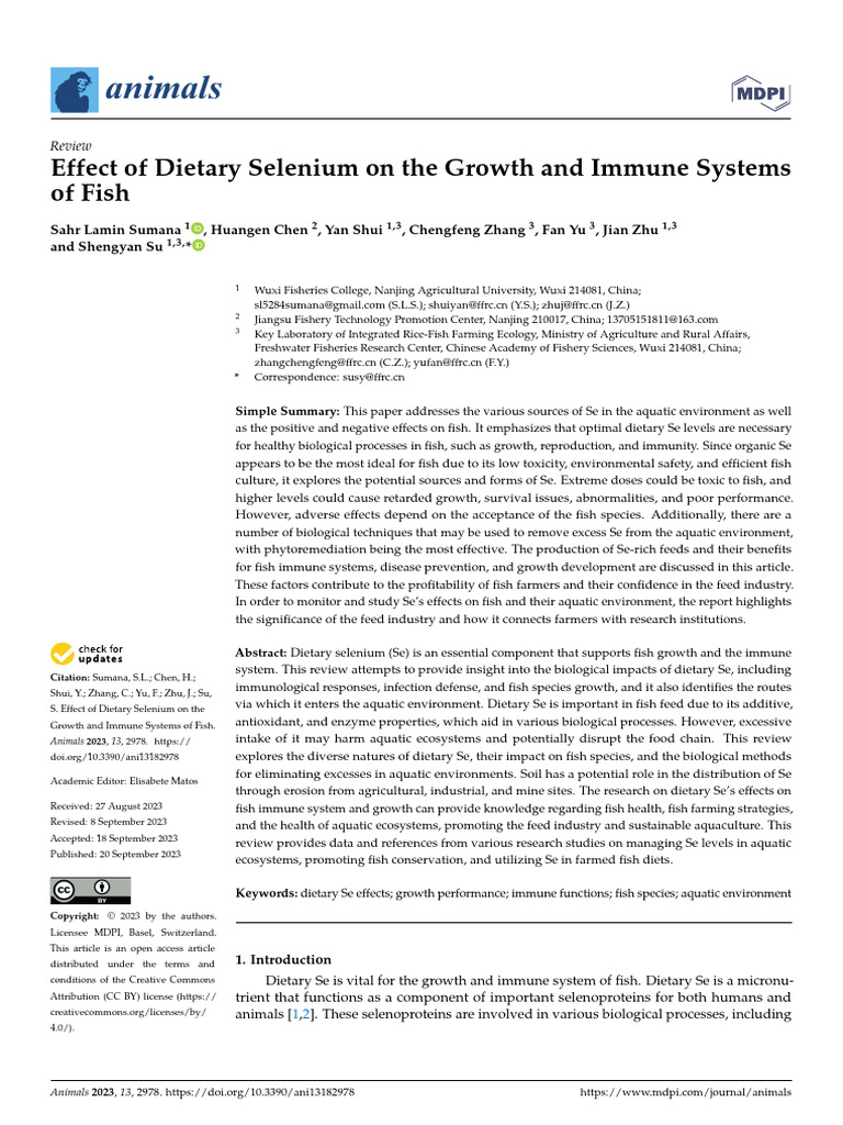 Animals 13 02978 v2 | PDF | Selenium | Soil