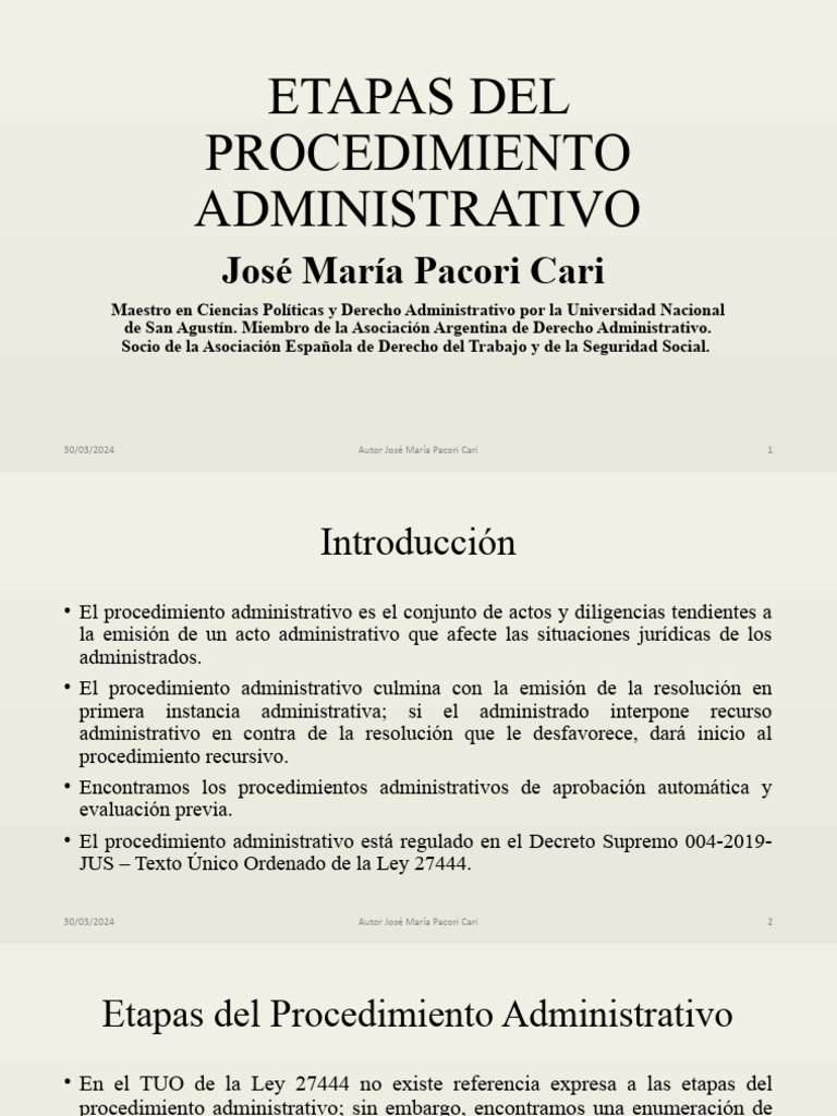 Etapas Del Procedimiento Administrativo - Autor José María Pacori Cari | PDF | Justicia | Crimen ...