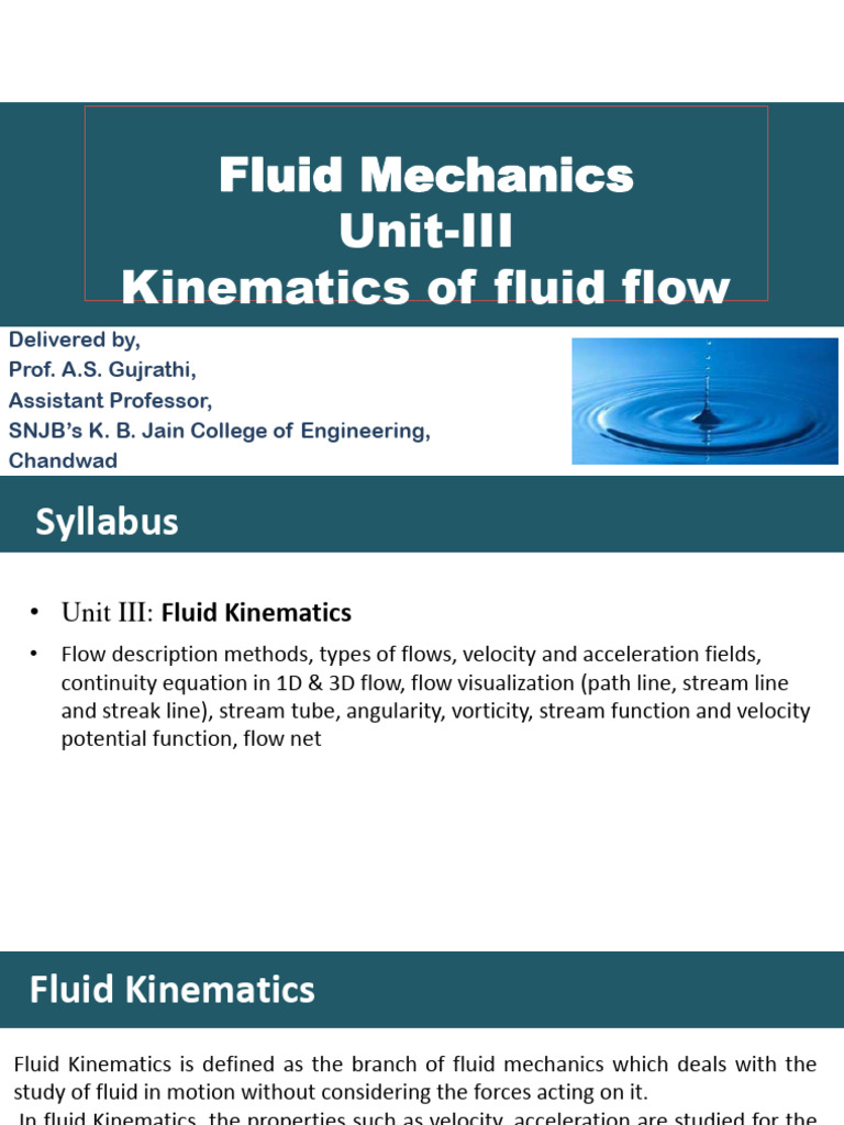 Unit 3 Fluid Kinematics | Download Free PDF | Fluid Dynamics | Rotation