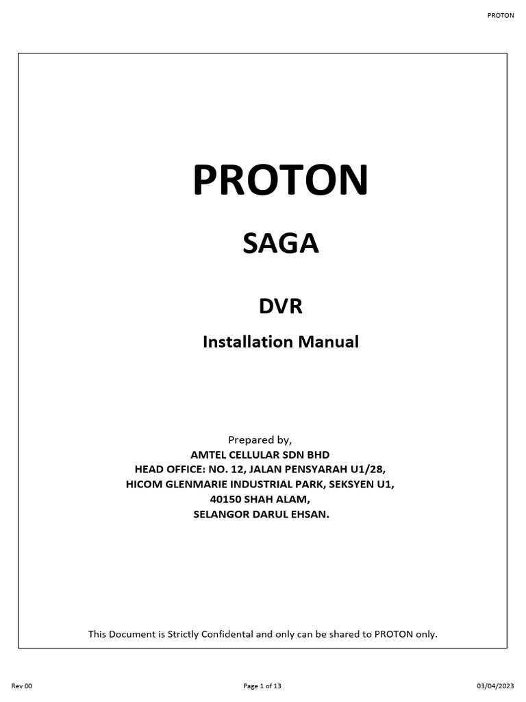04a.PROTON DVR SAGA INSTALLATION MANUAL - REV00 - 03.04.2023 | PDF ...