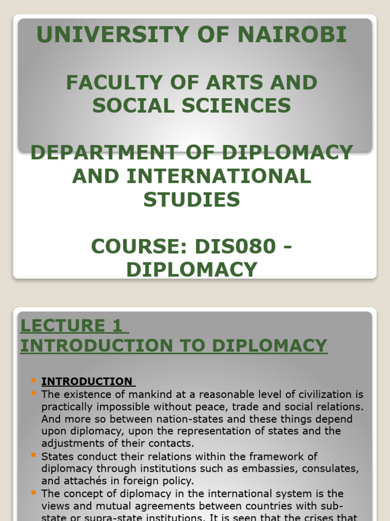 Lecture 1 And 2 Diplomacy Presentation Download Free Pdf Diplomacy
