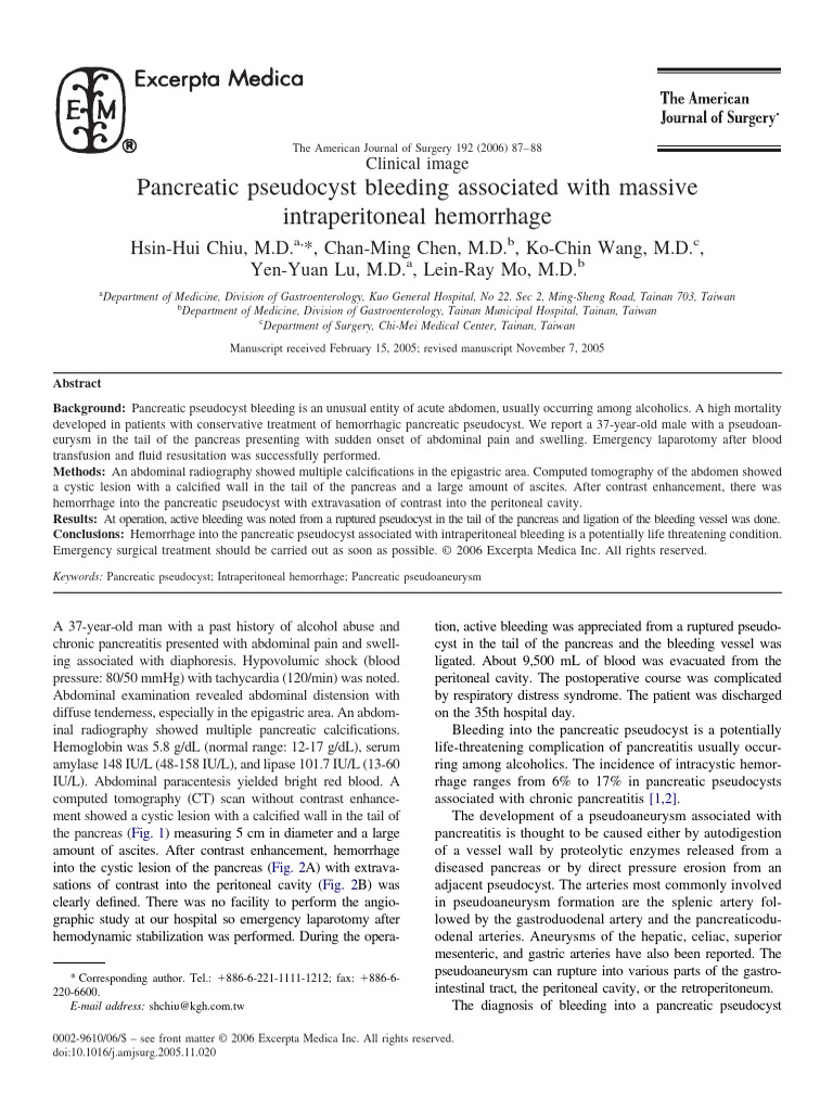 ZZ - 2006-07 - Pancreatic Pseudocyst Bleeding Associated With Massive ...