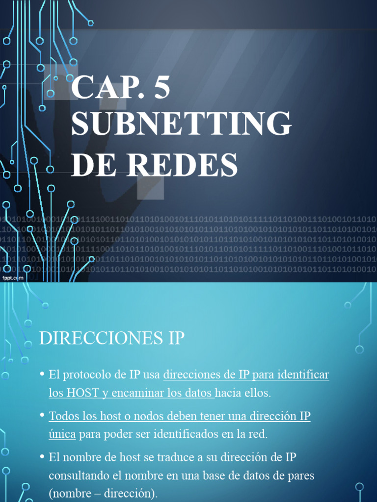 Cap 5 Subnetting | PDF | Dirección IP | Internet