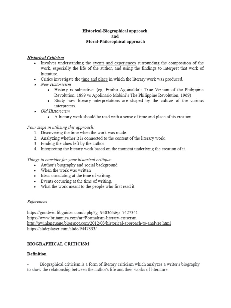 Historical and Biographical Literary Criticism | PDF | Morality | Biography