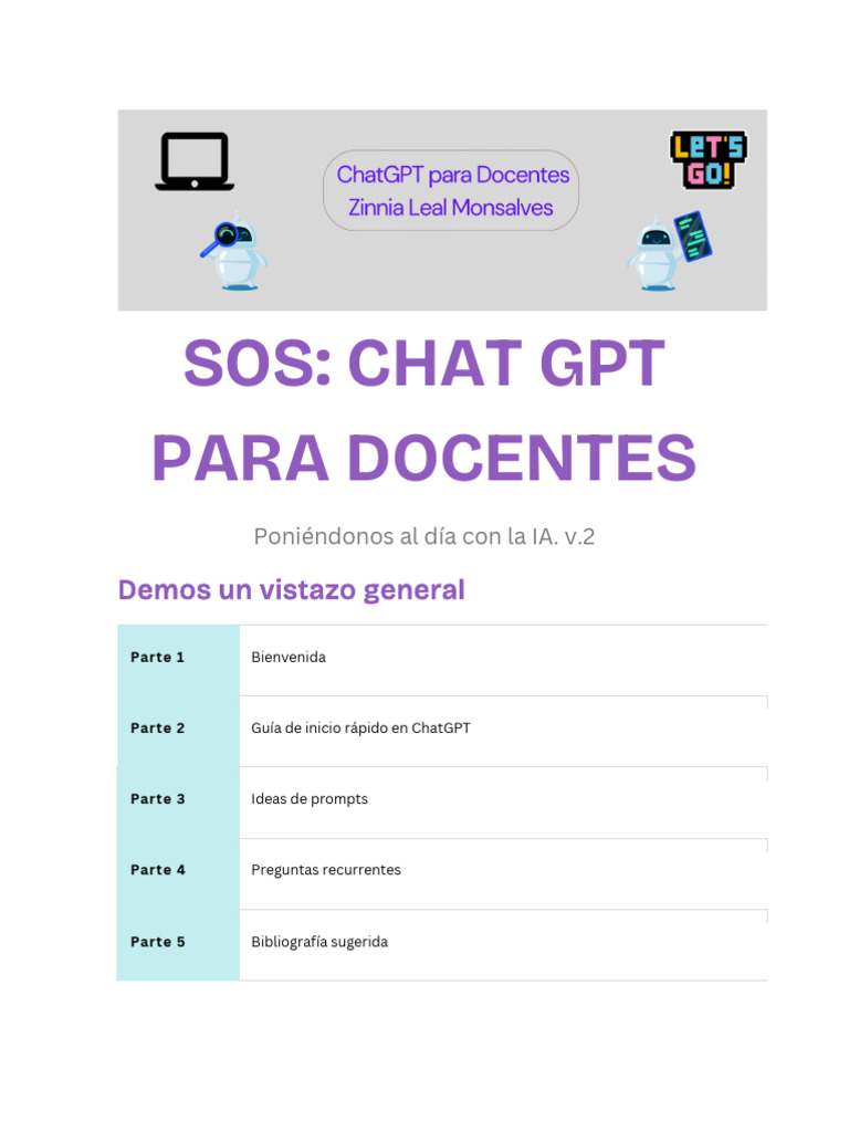 Guía Inicial Chat GPT para Docentes - 1 | PDF | Inteligencia artificial ...