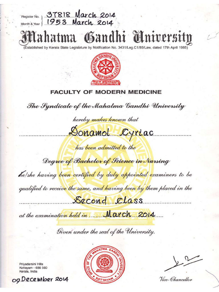 Degree Certificate | PDF