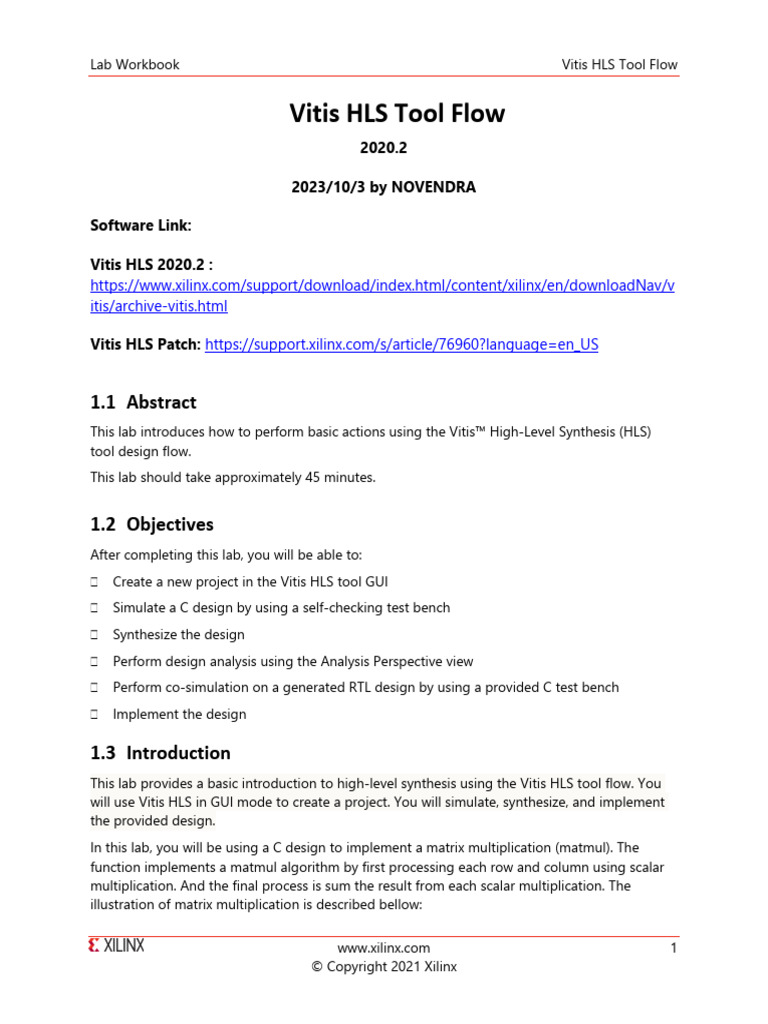 01 Vitis HLS Tool Flow (MatMul) | PDF | Command Line Interface | Logic Synthesis