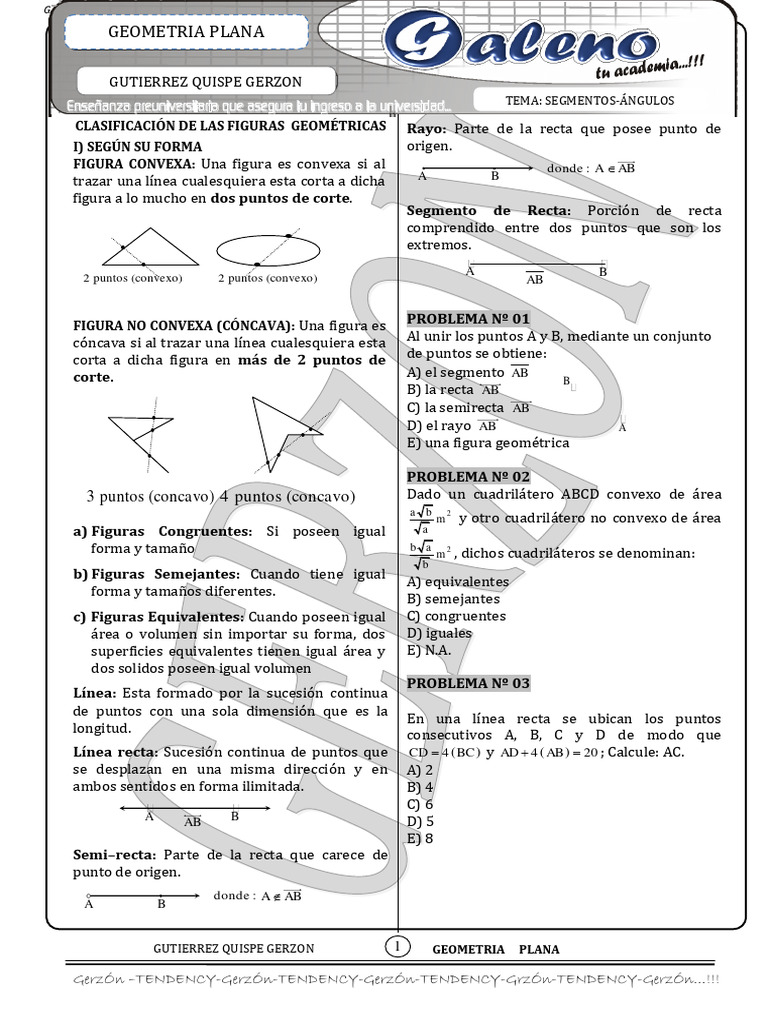 Semana 01 - Segmento y Angulos | PDF | Conjunto convexo | Euclides