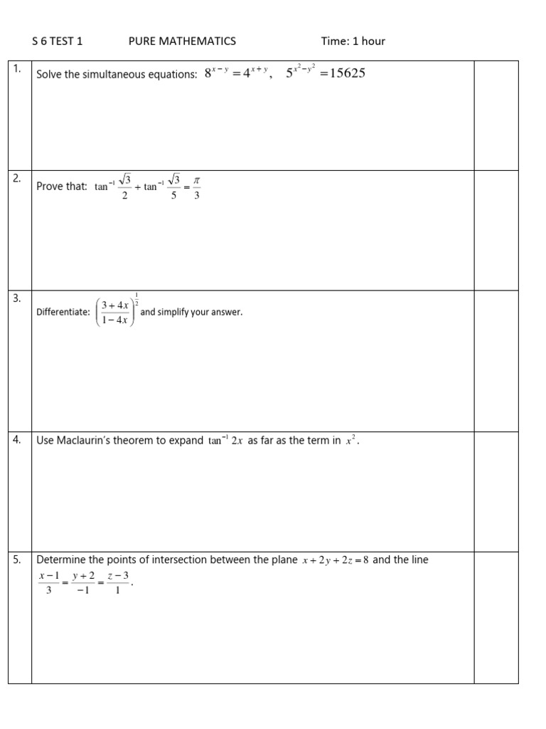 ALEVEL Math Pepr 1 Set 24 | PDF | Equations | Mathematical Objects