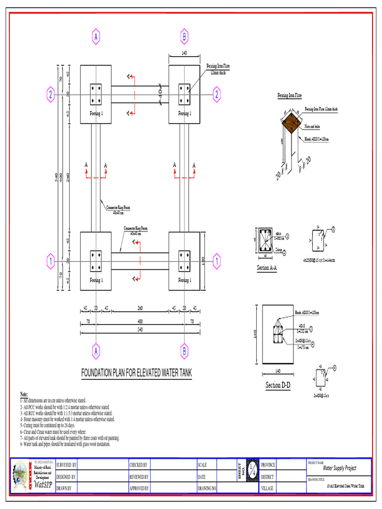 10 m3 Elevated Steel Water Tank, Shirin Kala | PDF | Pipe (Fluid ...