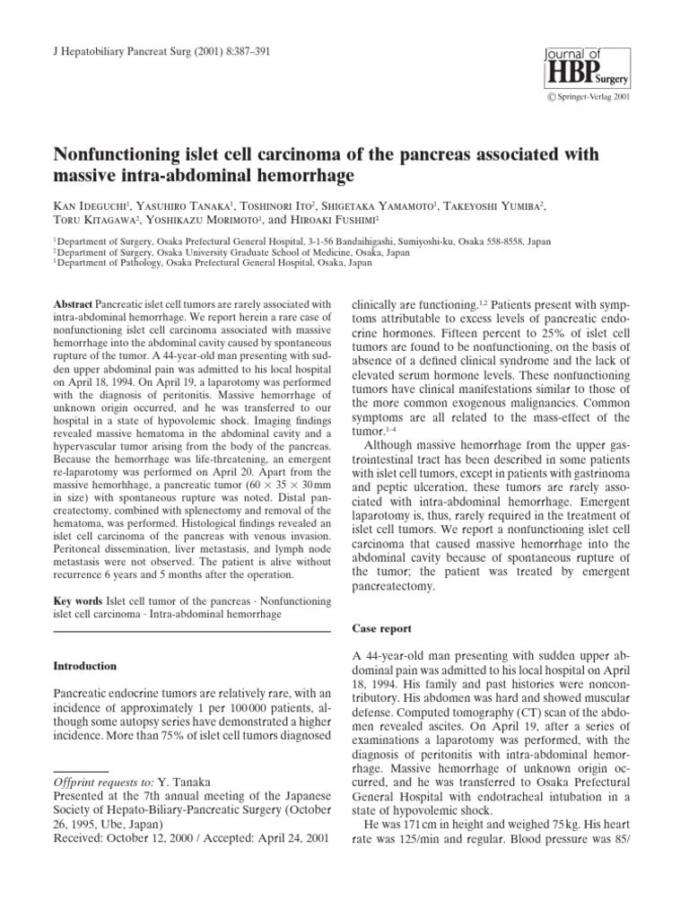 Z - 2001-01 - Nonfunctioning Islet Cell Carcinoma of The Pancreas ...