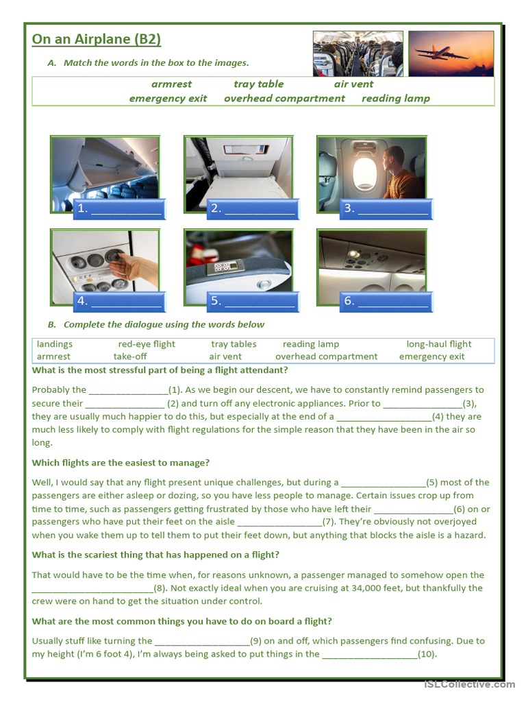 Airplane Vocabulary and Announcements Guide | PDF | Transport | Aviation