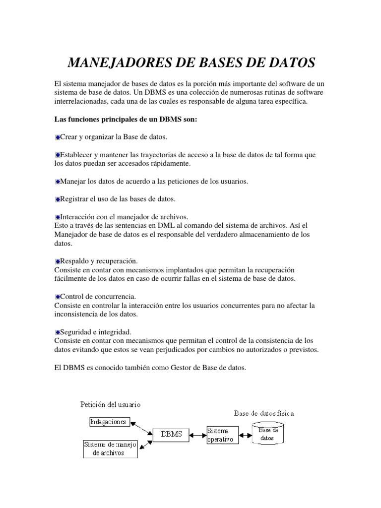 Manejadores de Base de Datos | PDF | Postgre Sql | Mi sql
