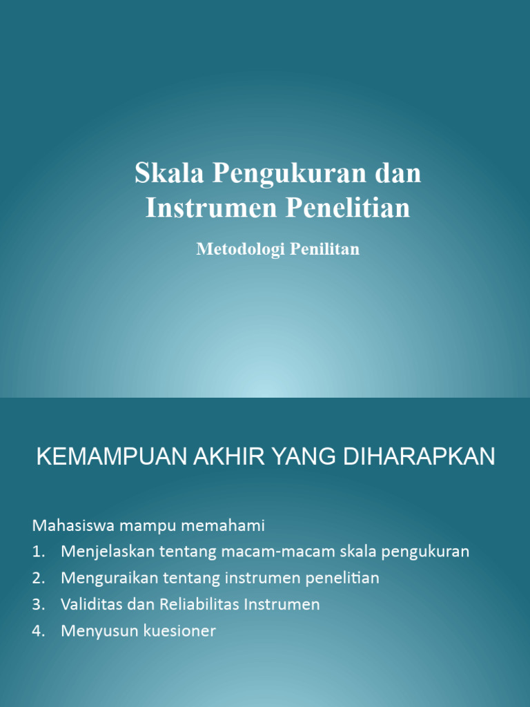 Instrumen Dan Skala Pengukuran | PDF