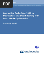 Connecting Audiocodes SBC To Microsoft Teams Direct Routing Enterprise Model Configuration Note ...
