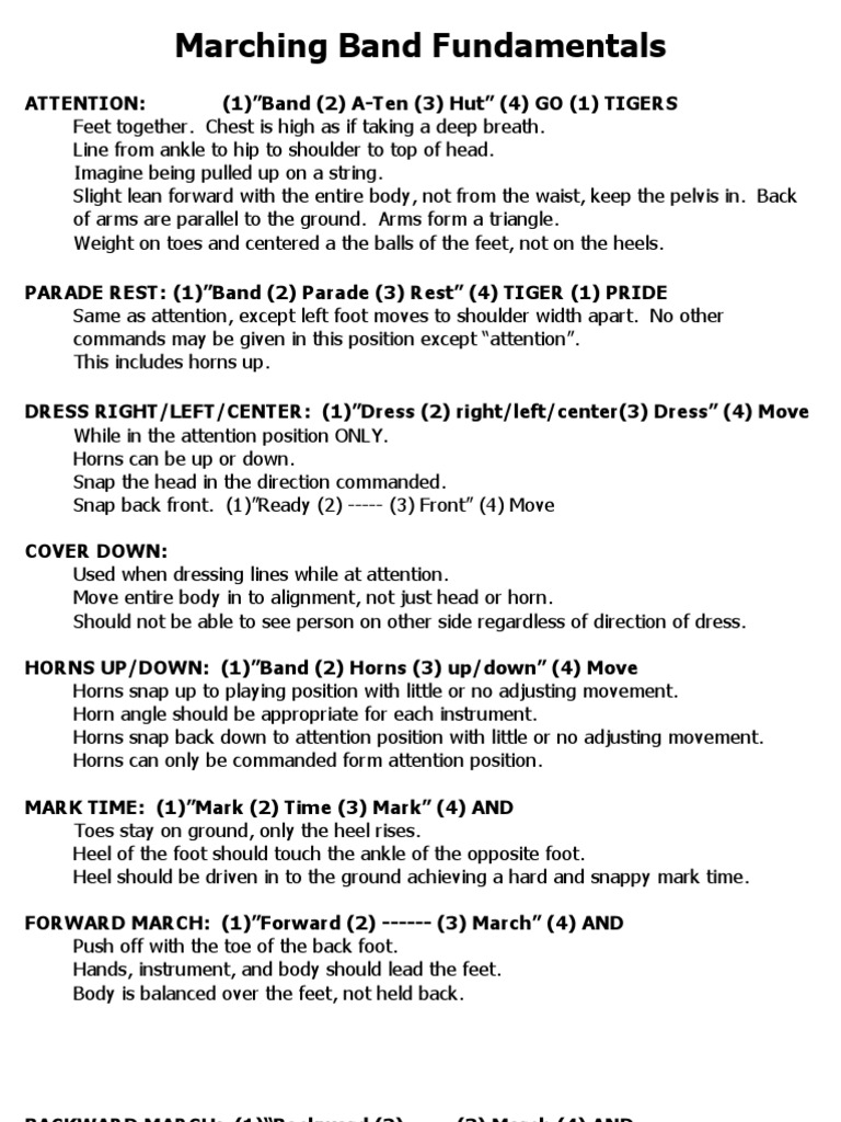 Marching Band Fundamentals | PDF | Foot | Sports