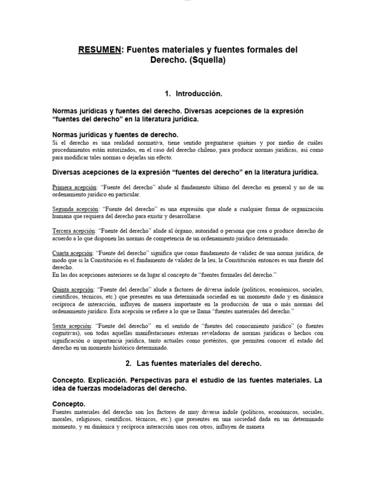 Fuentes del Derecho: Materiales y Formales | PDF | Caso de ley ...