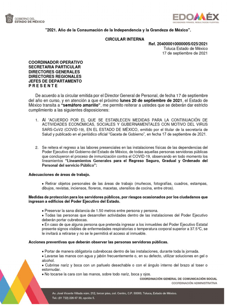 Circular 25 | Descargar gratis PDF | México | Lavado de manos