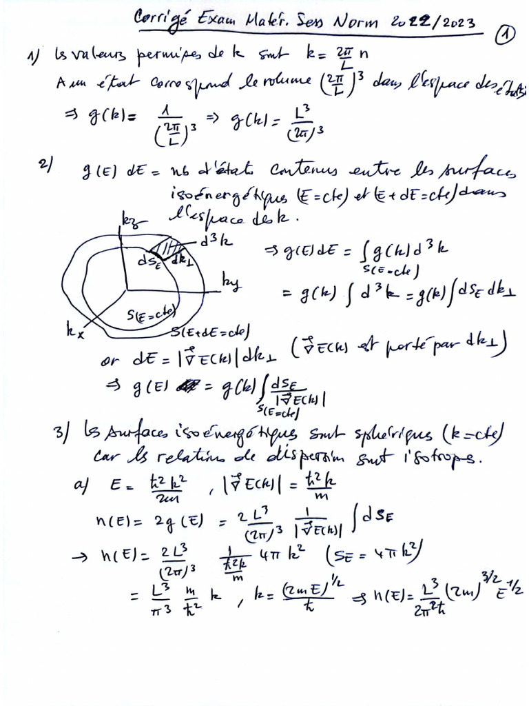 Corrigé Exam Sess Normale Phys Mat 2022-23 | PDF